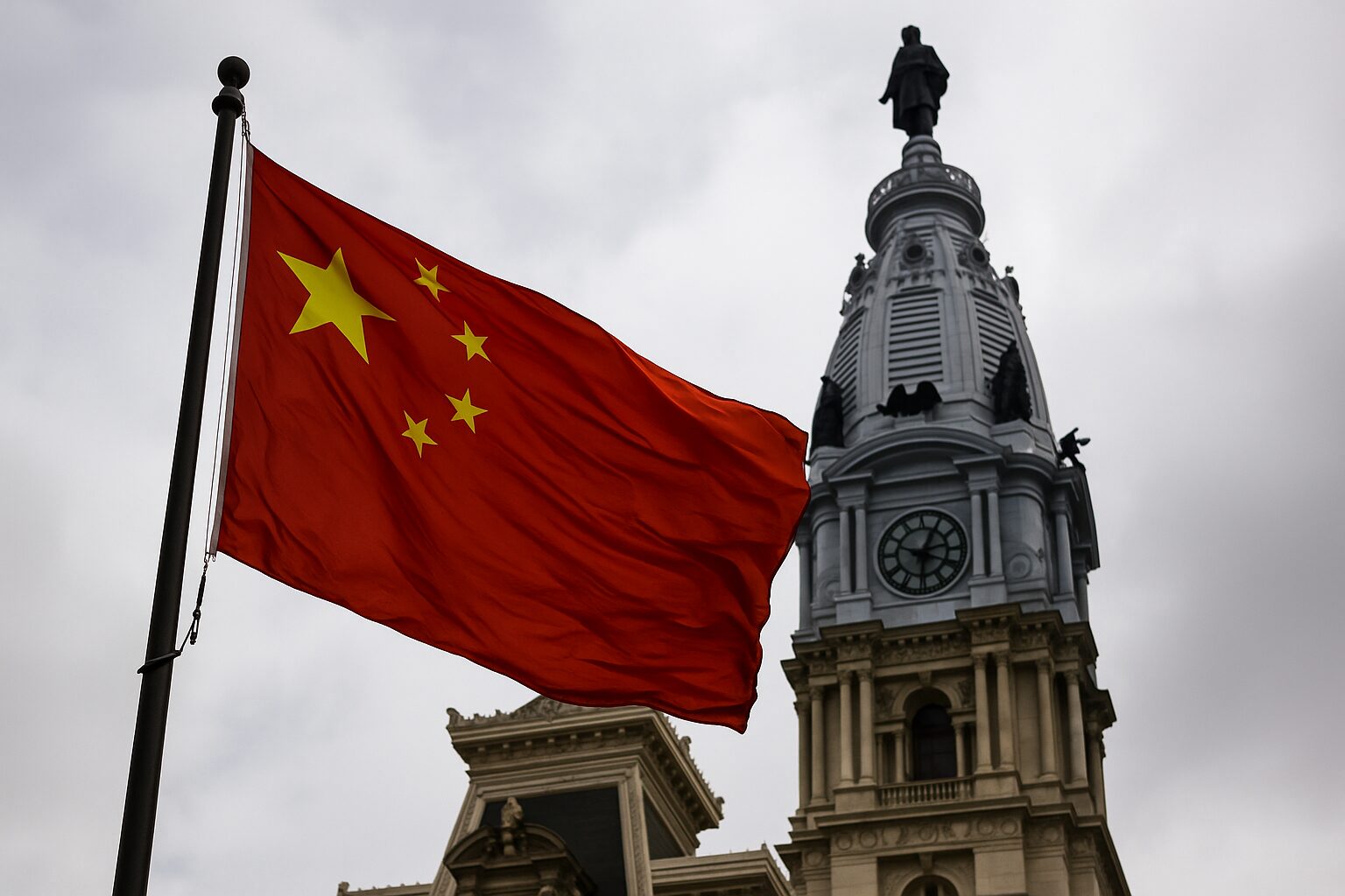 Philadelphia Raises Chinese Communist Flag - Jellyfish.NEWS